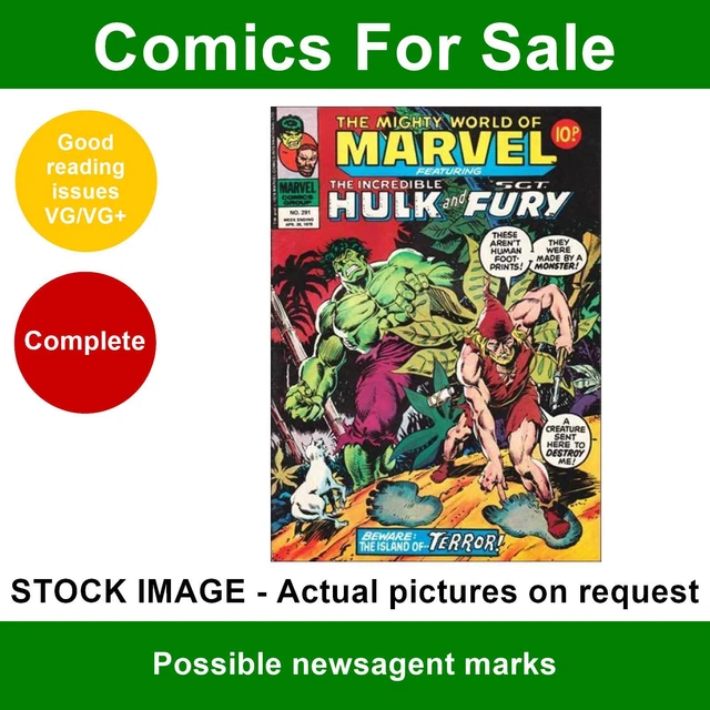 MIGHTY WORLD OF Marvel & Hulk/Fury #291 comic - VG/VG+ 1978 - Marvel UK ...