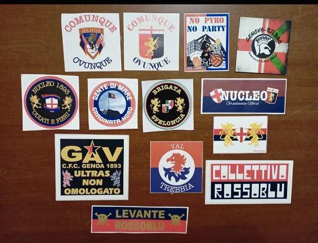 ADESIVI ULTRAS GENOA Nucleo Brigata Speloncia Levante Rossoblù ...