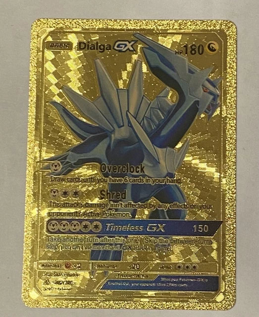 POKEMON GOLD FOIL Fan Art of Dialga GX HP 180 Card NM+ Free Shipping ...