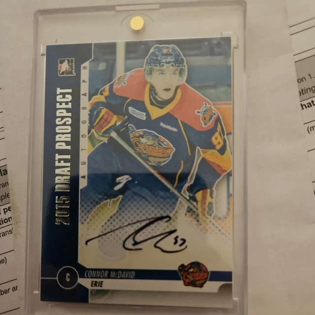 CONNOR MCDAVID VÉRITABLE recrue auto 2015 ITG Draft Prospect argent XRC ...