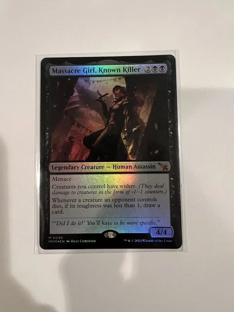 MASSACRE GIRL, KNOWN Killer FOIL Nuovo Magic the Gathering Murders ...