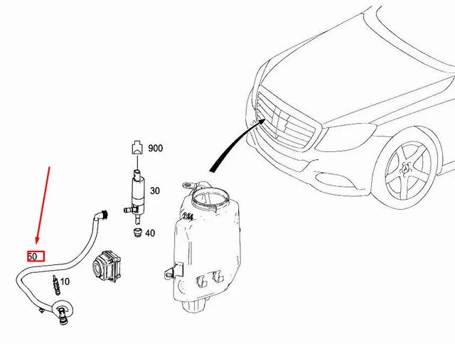 MERCEDES-BENZ S W222 Tubo Lavatrice Parabrezza A2228602092 NUOVO ...