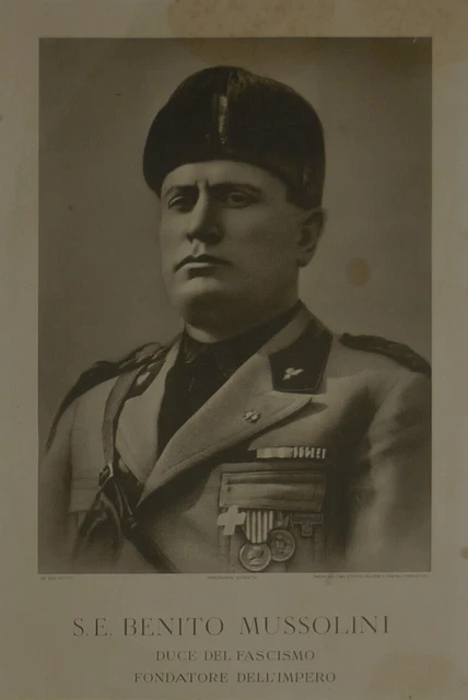 BENITO MUSSOLINI IL DUCE 1936 Foto su cartoncino EUR 39,00 - PicClick IT