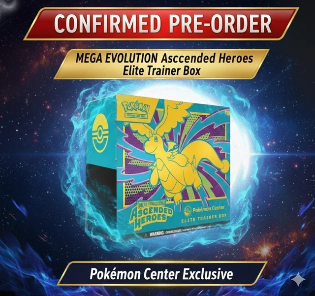POKÉMON TCG: MEGA Evolution-Ascended Heroes POKEMON CENTER ETB ...