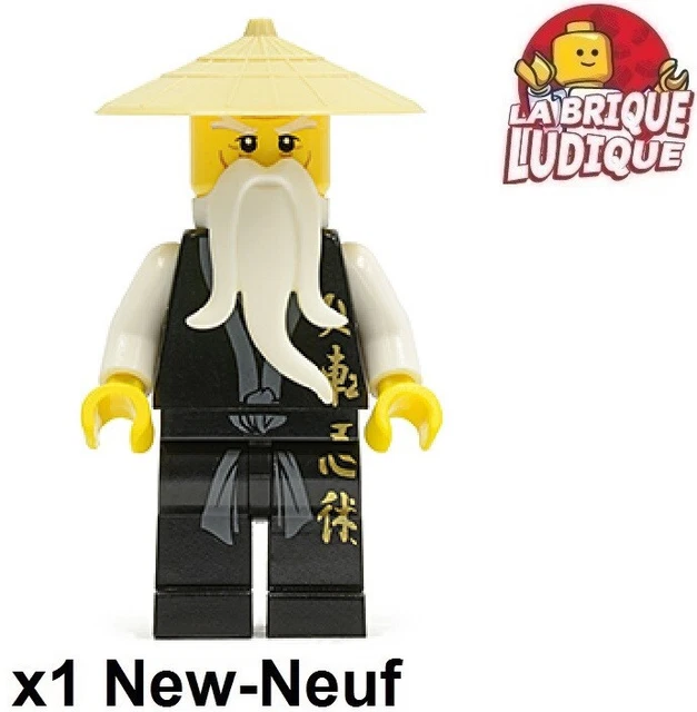 LEGO FIGURINE MINIFIG Ninjago Wu Sensei maitre master vieux Black ...