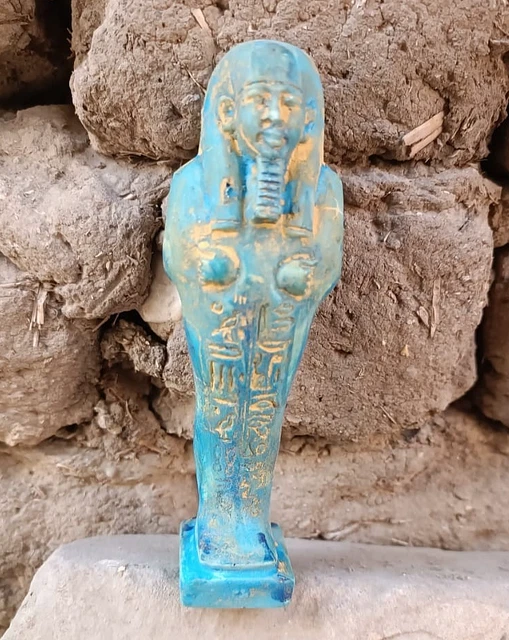RARE AUTHENTIC ANCIENT Egyptian Ushabti Shabti Blue Statue Pharaoh ...