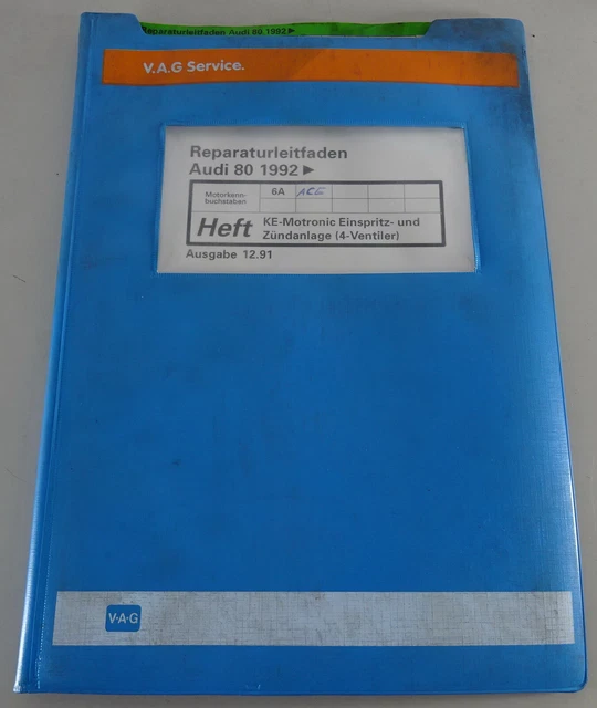 Manuel Audi 80 B4 Ke Motronic Injection And Dispositif Dallumage 4 Ventiler 6a Eur 22 32