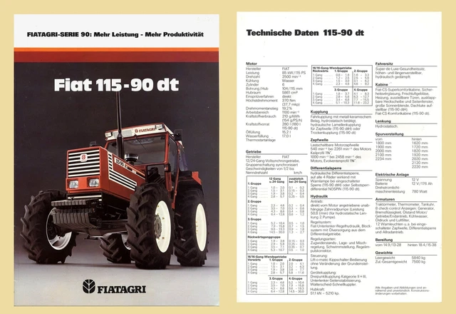 FIAT 115-90 DT Allradschlepper 115 PS Original EUR 19,00 - PicClick DE