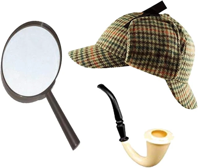 SHERLOCK HOLMES FANCY Dress 3Pc Accessory Set Deerstalker Hat ...