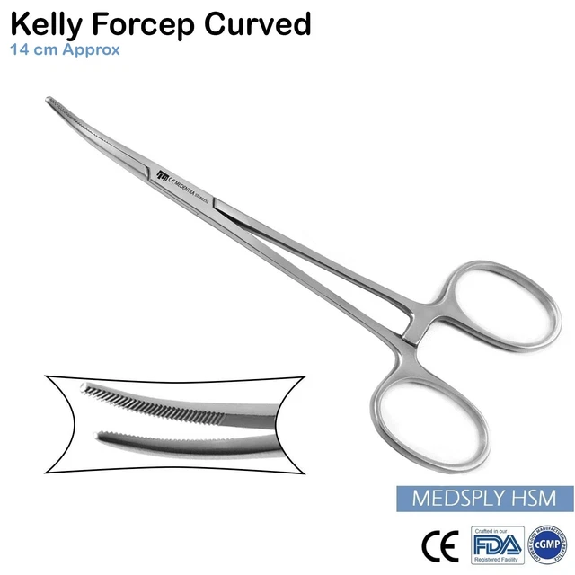 DENTAL KELLY FORCEPS Curved Hemostat Hemostatic Locking Instruments $6. ...