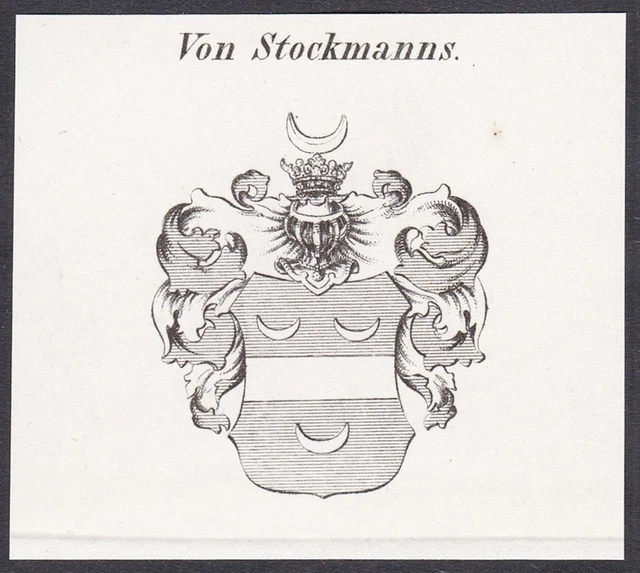 STOCKMANNS COAT OF arms copper engraving genealogy heraldry 1820 £12.11 ...