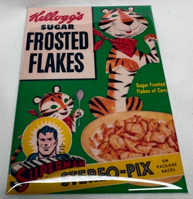 1950 KELLOGG'S SUGAR Frosted Flakes Cereal 2.5" X 3.5" Fridge / Locker ...