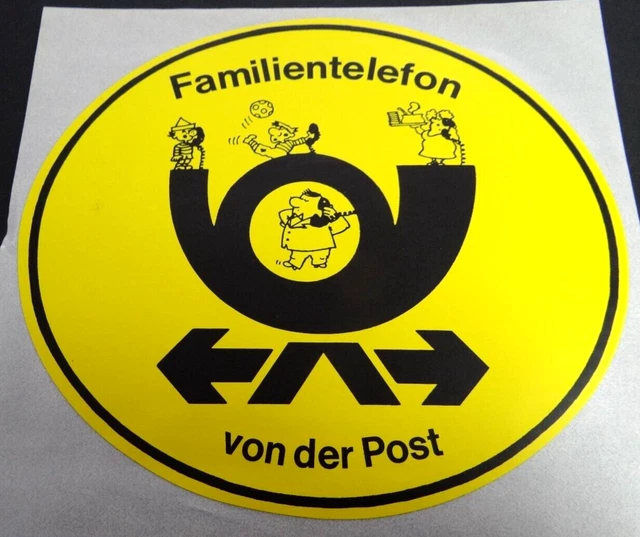WERBE-AUFKLEBER FAMILIENTELEFON DEUTSCHE Bundespost 80er Jahre Post ...