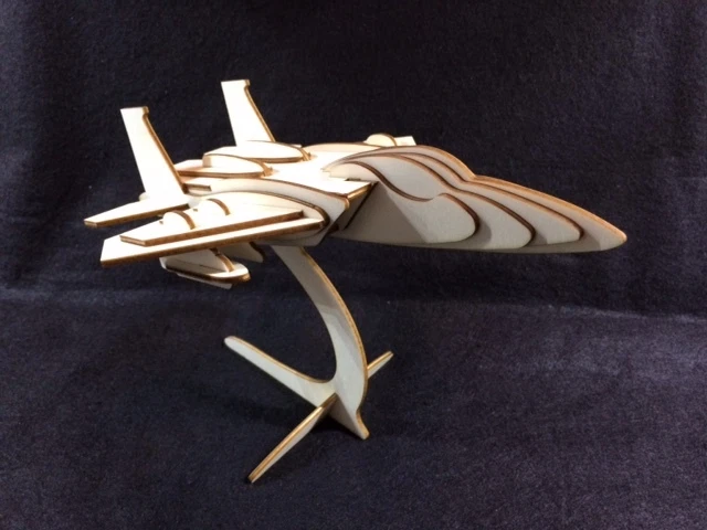 LASER CUT WOODEN F15 Fighter Jet 3D Model/Puzzle Kit £15.99 - PicClick UK