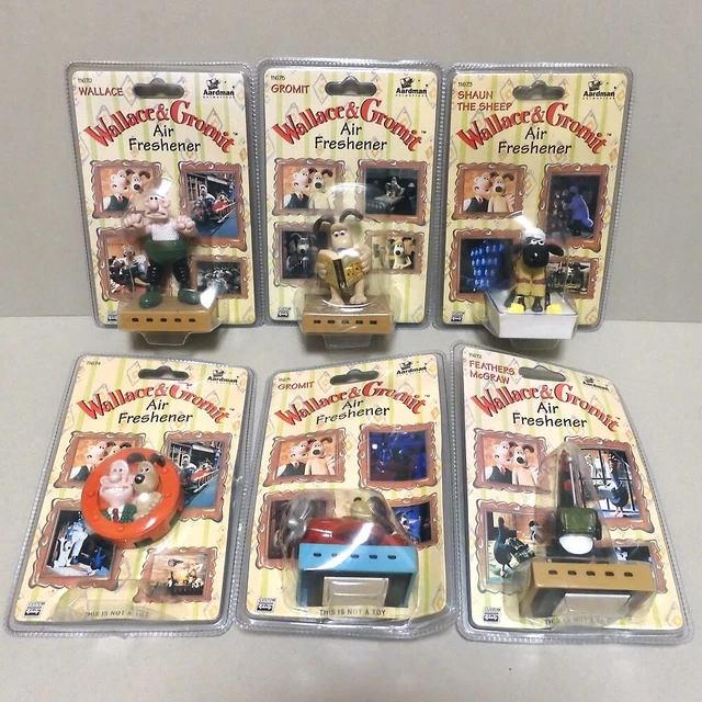 LOTS OF 6 / VINTAGE WALLACE & GROMIT AIR FRESHENER RARE AARDMAN £70.19 ...