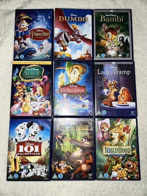 WALT DISNEY CLASSICS DVD Bundle X 9 Animated Family Numbered Editions ...