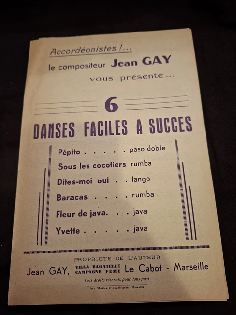 PARTITURA 6 DANZE Facili Di Successo Pépito Jean Gay Musica EUR 14,76 ...