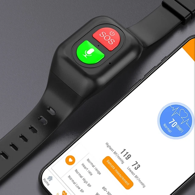 FALL ALARM SOS GPS Positioning 4G Smart Watch for Heart Rate Monitoring ...