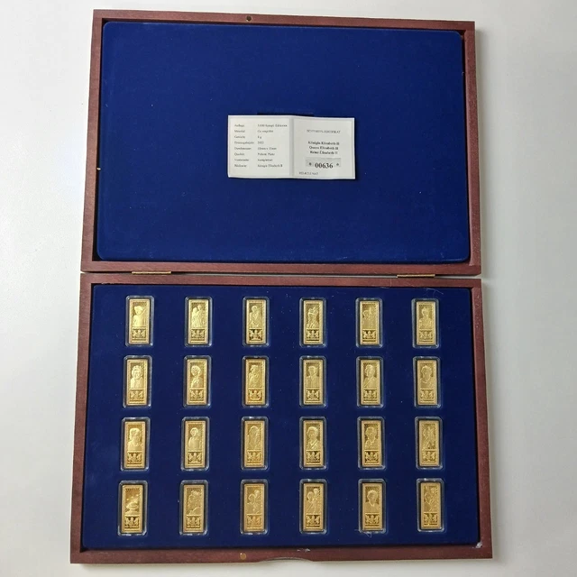 QUEEN ELIZABETH II Coin Collection 2022 Copper Gold Layered 8g Boxed ...