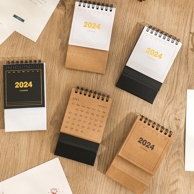 2024 CALENDAR MINI Desktop Desk Note Calendar Dual Daily Scheduler ...