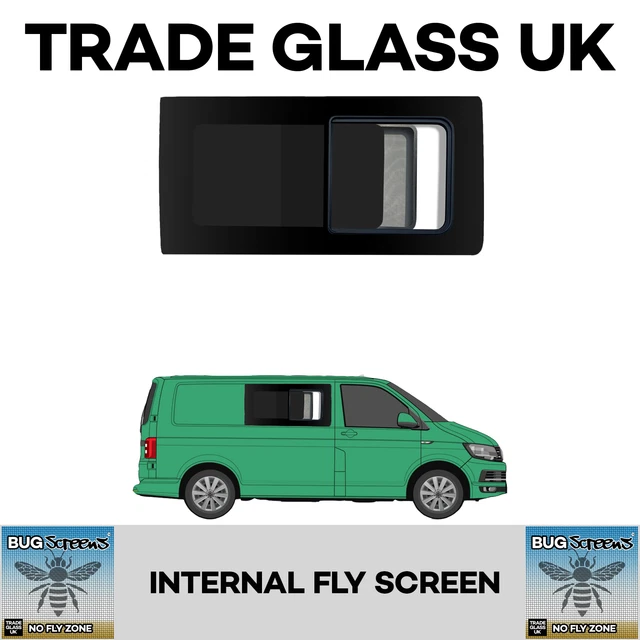 VW T5 T6 Transporter Driver Side SLIDING Window WITH FLY SCREEN £160.00 ...