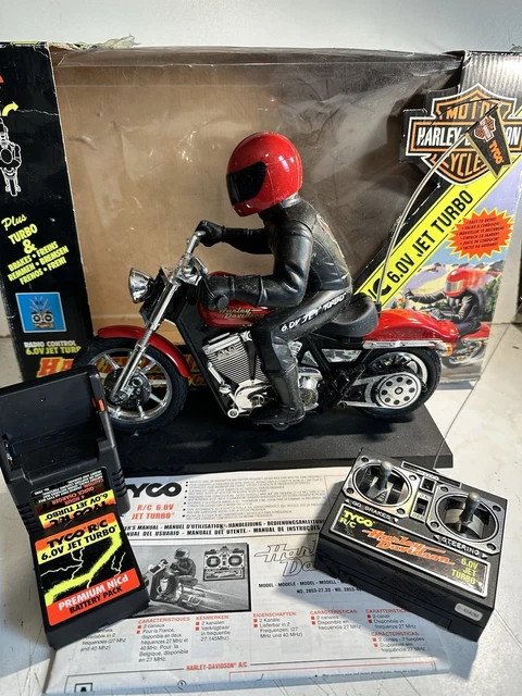 TYCO REMOTE CONTROL 6V Jet Turbo Harley-Davidson Motorcycle Red Vintage ...