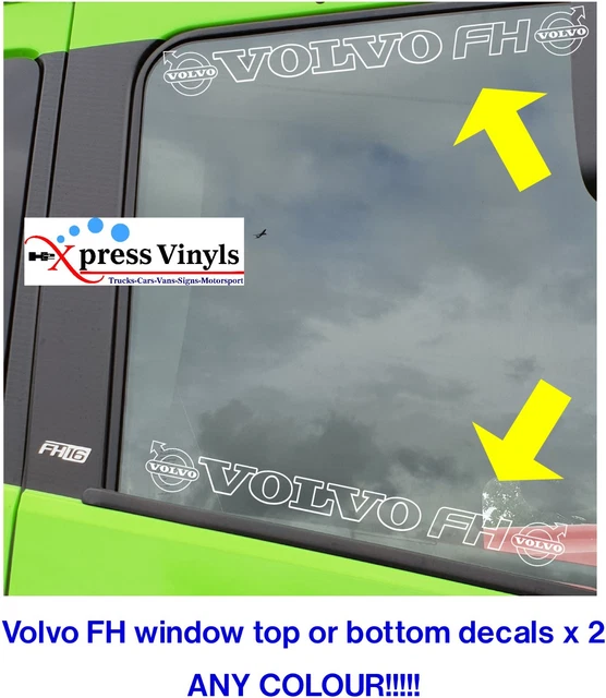 VOLVO GLOBETROTTER CAB window decals x 2. volvo truck stickers FH FM ...