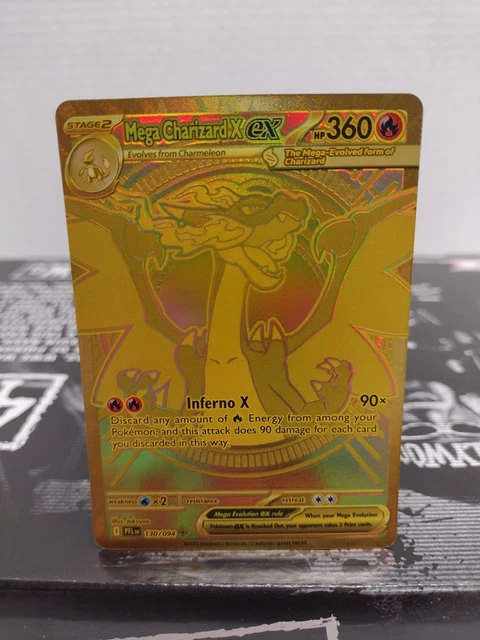 GOLD MEGA CHARIZARD X EX Phantasm flames 130/94 IN HAND Ready To Ship £ ...