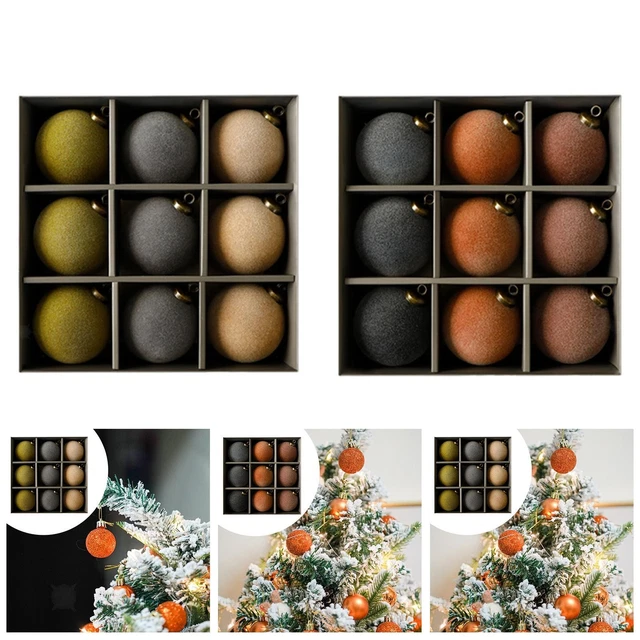 LOT DE 9 boules de Noël en velours de 8 cm, décorations créatives et ...