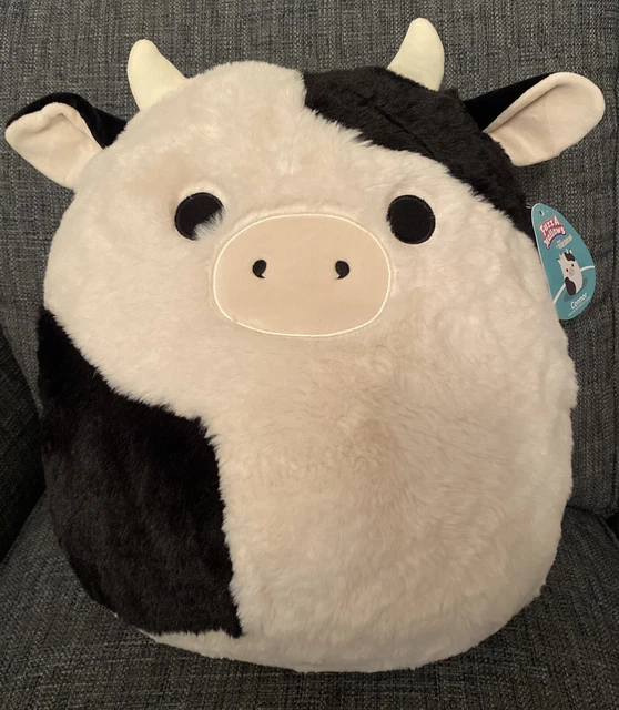 SQUISHMALLOWS FUZZ-A-MALLOWS CONNOR the Cow 16 Inch Official Kellytoy ...