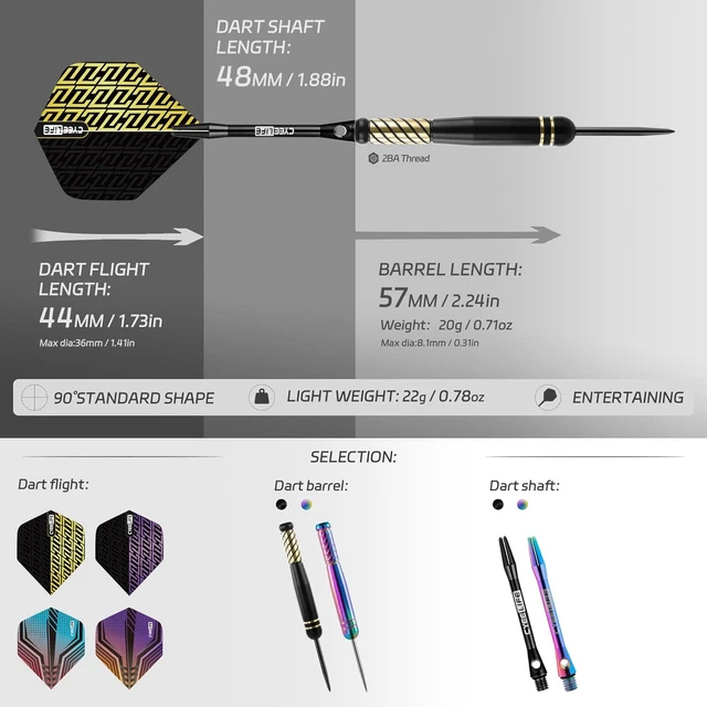 PRO STEEL TIP Darts Set – 20G Brass Darts Gift Set with Dart Case ...