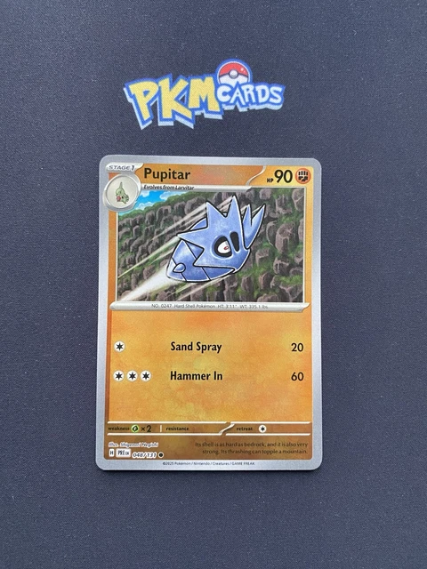 POKÉMON TCG PUPITAR Prismatic Evolutions 048/131 Pokeball Reverse Holo ...