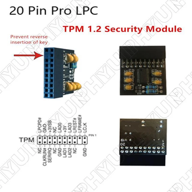 SECURITY TRUSTED TPM 1.2 Module 20Pin For Supermicro LPC AOM-TPM-9655V ...