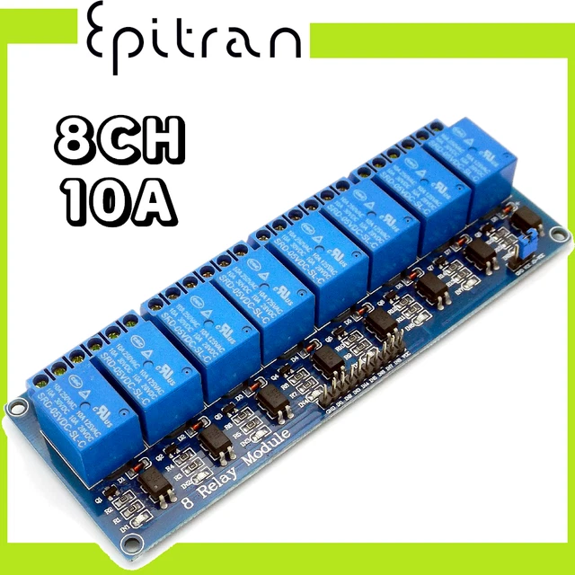 MODULO SCHEDA RELÈ rele relay relais arduino 5v dc doppio contatto a 8 ...