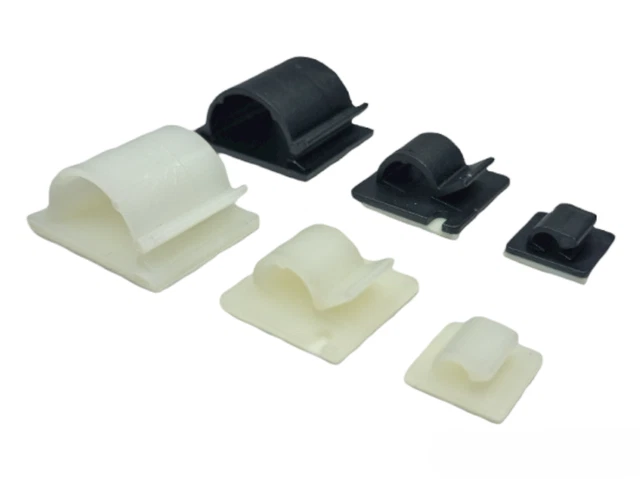 3M NYLON CABLE Clips Self Adhesive Wire Conduit White & Black 16Mm 25Mm ...
