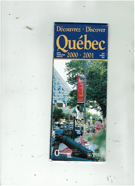 DÉCOUVREZ-DISCOVER QUÉBEC CARTE touristique/tourist map 2000-2001 $3.99 ...