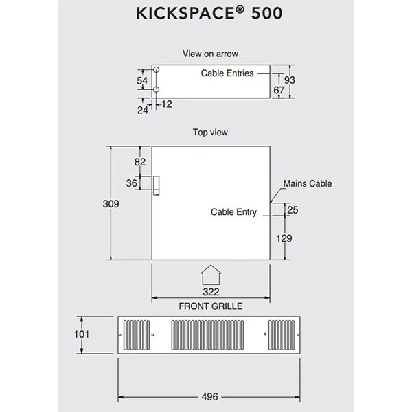 NEW MYSON KICKSPACE Kitchen Plinth Heater Kickspace 500 600 800 Fan ...