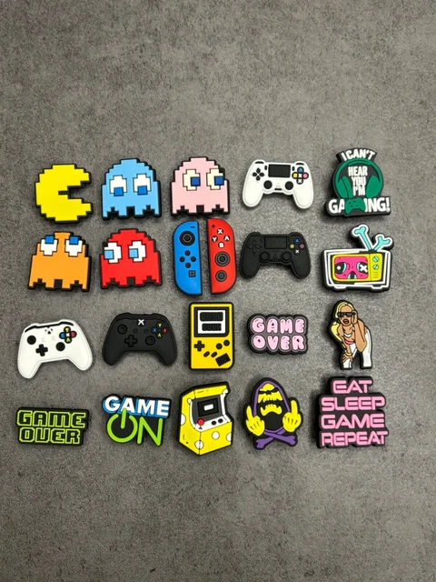 PAC MAN ANIME retro gaming controller console pins brooches badges £1. ...