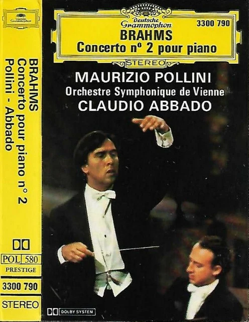 BRAHMS PIANO Concerto No.2 CASSETTE ALBUM Maurizio Pollini Claudio ...