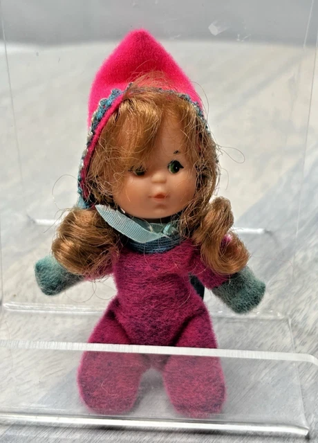 VINTAGE MATTEL 1978 Baby Bedtime Beans Mini Doll Pink Outfit Rare Red ...