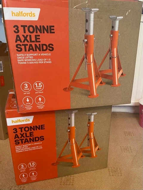 HALFORDS 3 TONNE Axle Stands £50.00 - PicClick UK
