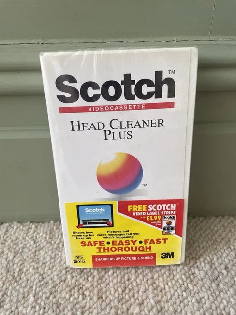 SCOTCH VHS AND SVHS Head Cleaner Plus Video Cassette Cleaner New £14.99 ...