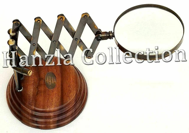 LOUPE DE BUREAU en laiton loupe DOLLOND LONDON sur support en bois EUR ...