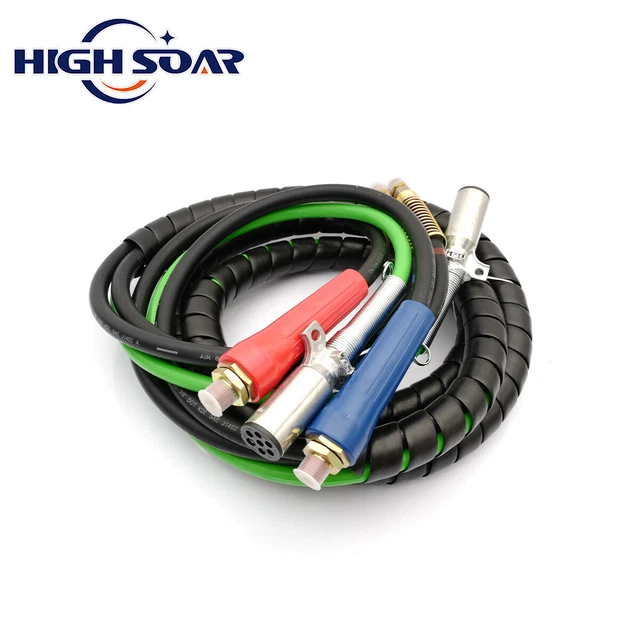 15FT 3 IN 1 Semi Truck Trailer ABS & Air Line Hose Wrap 7 Way ...
