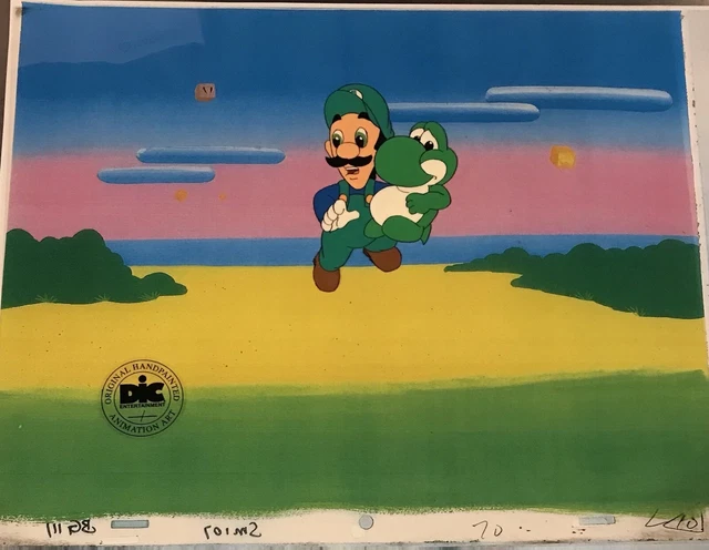 SUPER MARIO BROTHERS Original Animation Production Art Cel DIC ENT £107 ...