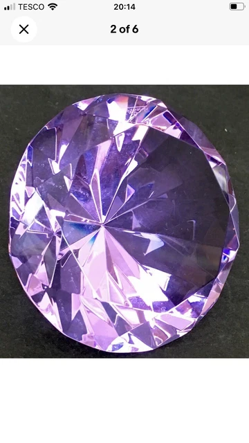 BEAUTIFUL ROSENTHAL DIAMOND faceted cut paperweight in Lilac-Violet ...