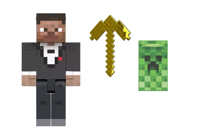 MINECRAFT 15TH ANNIVERSARY Tuxedo Steve Diamond Level Action Figure ...