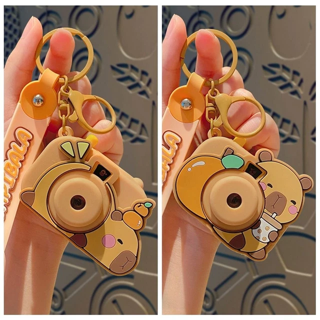 2 STYLES PROJECTOR Camera Capybara Keychain Capybara Dolls Keyring ...