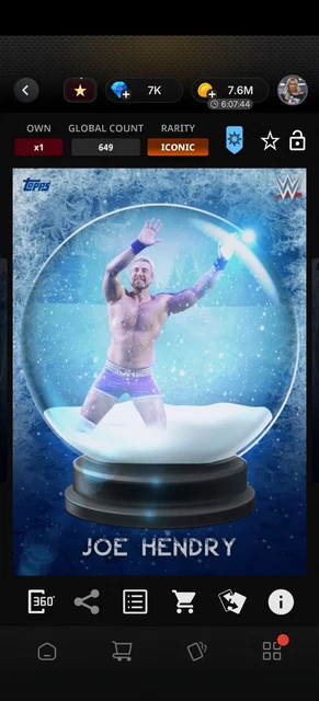 TOPPS WWE SLAM *DIGITAL* - Holiday Collection Snow Globe Motion - Joe ...