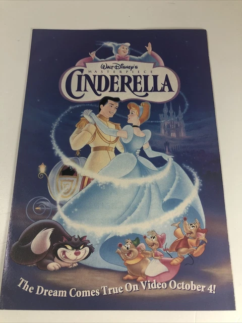 1988 WALT DISNEY CINDERELLA VHS Tape Promo AD Insert Story - Hard to ...